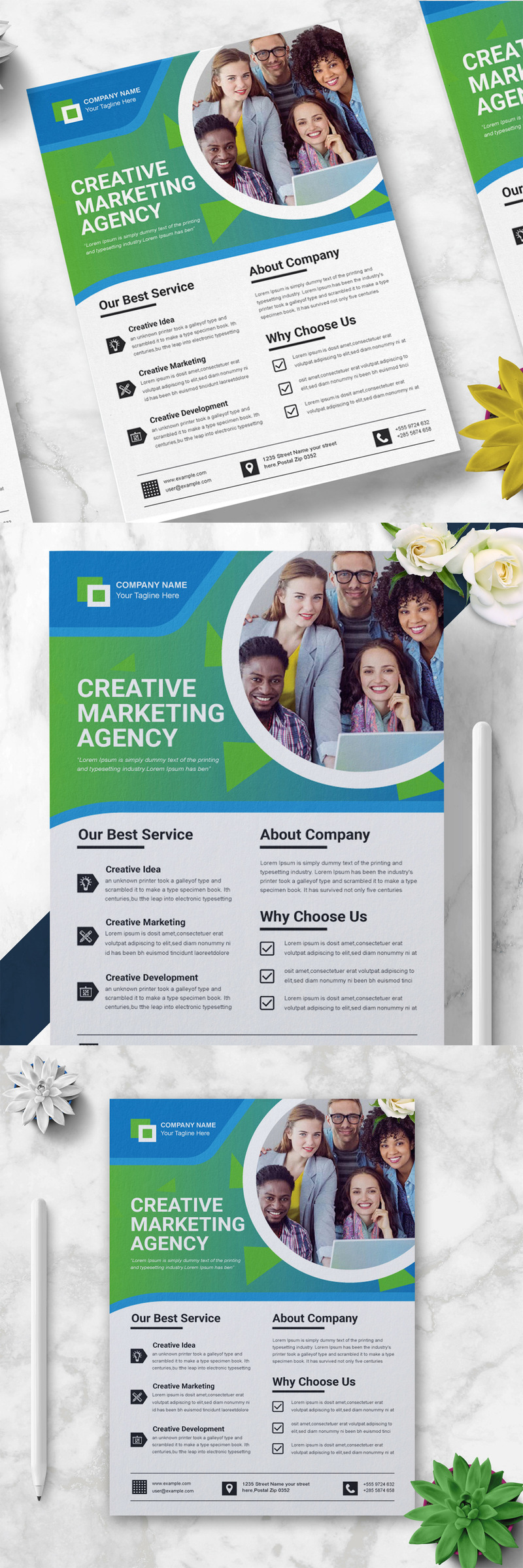 Creative Marketing Agency Flyer Templates - TemplateMonster