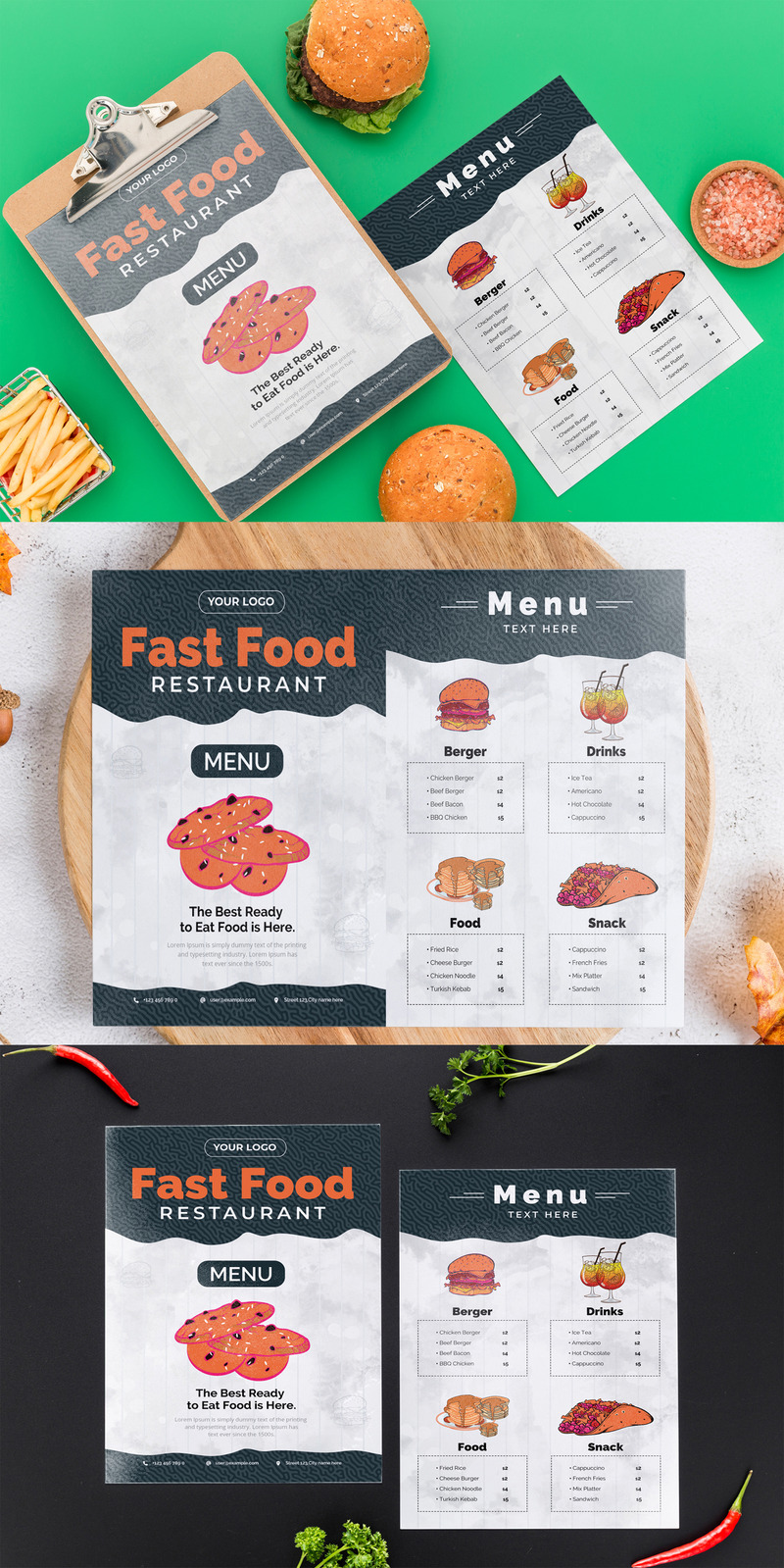 Fast Food Restaurant Menu Template #379045 - TemplateMonster