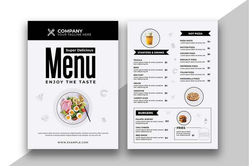Creative Fast Food Menu Template #380883 - TemplateMonster
