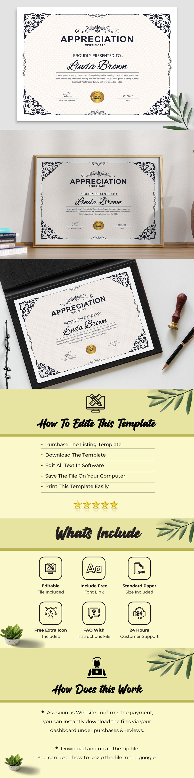 Appreciation Certificate Layout #376552 - TemplateMonster