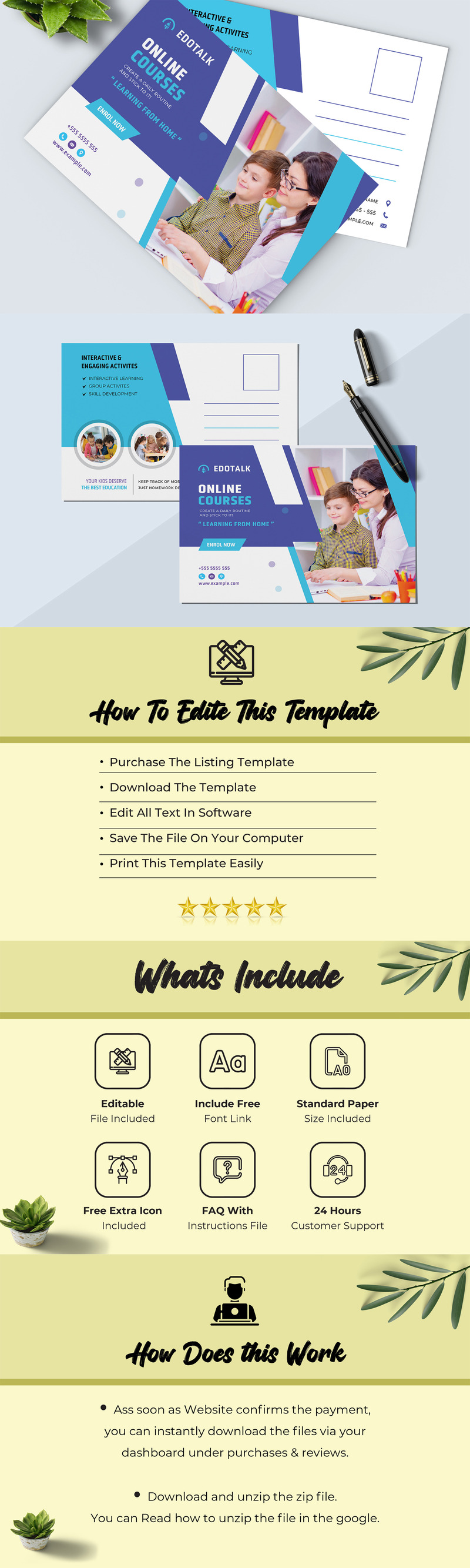 Education Post Card Template #376394 - TemplateMonster