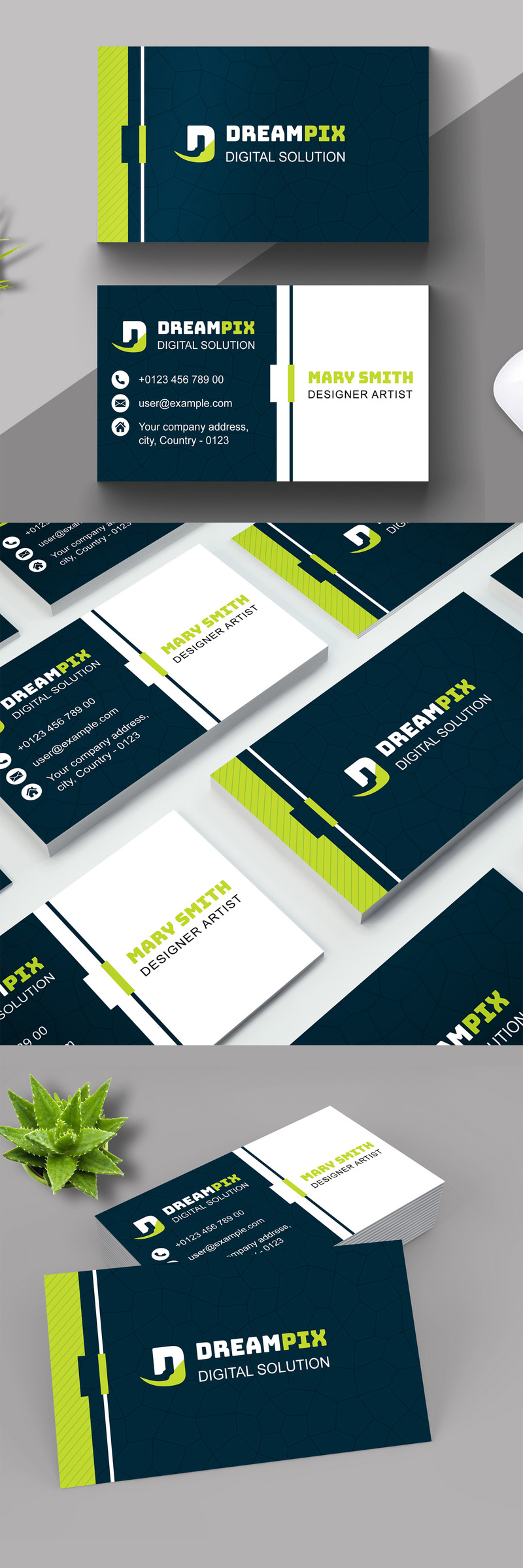 Stylish Business Card Template Layout - TemplateMonster
