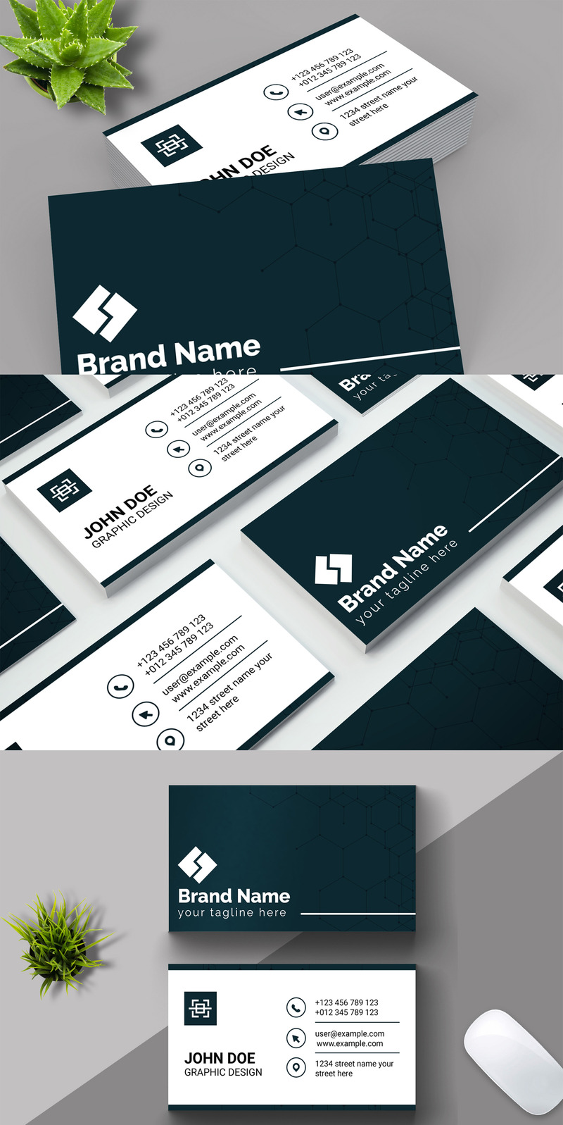 Simple Business Cards Template layout - TemplateMonster