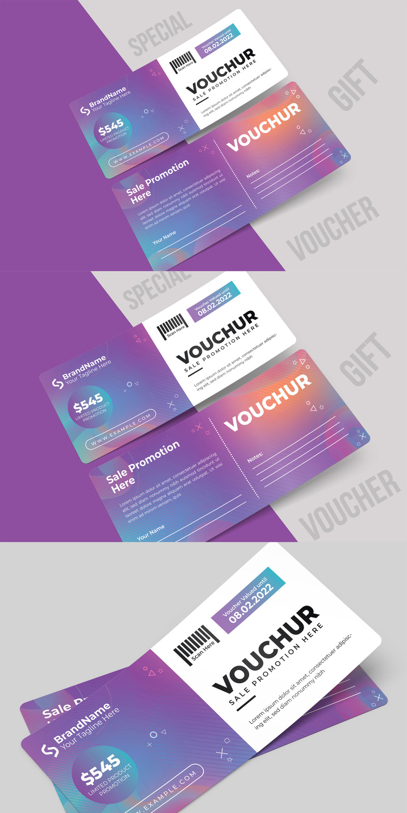 Abstract Gift Voucher Templates #379080 - TemplateMonster