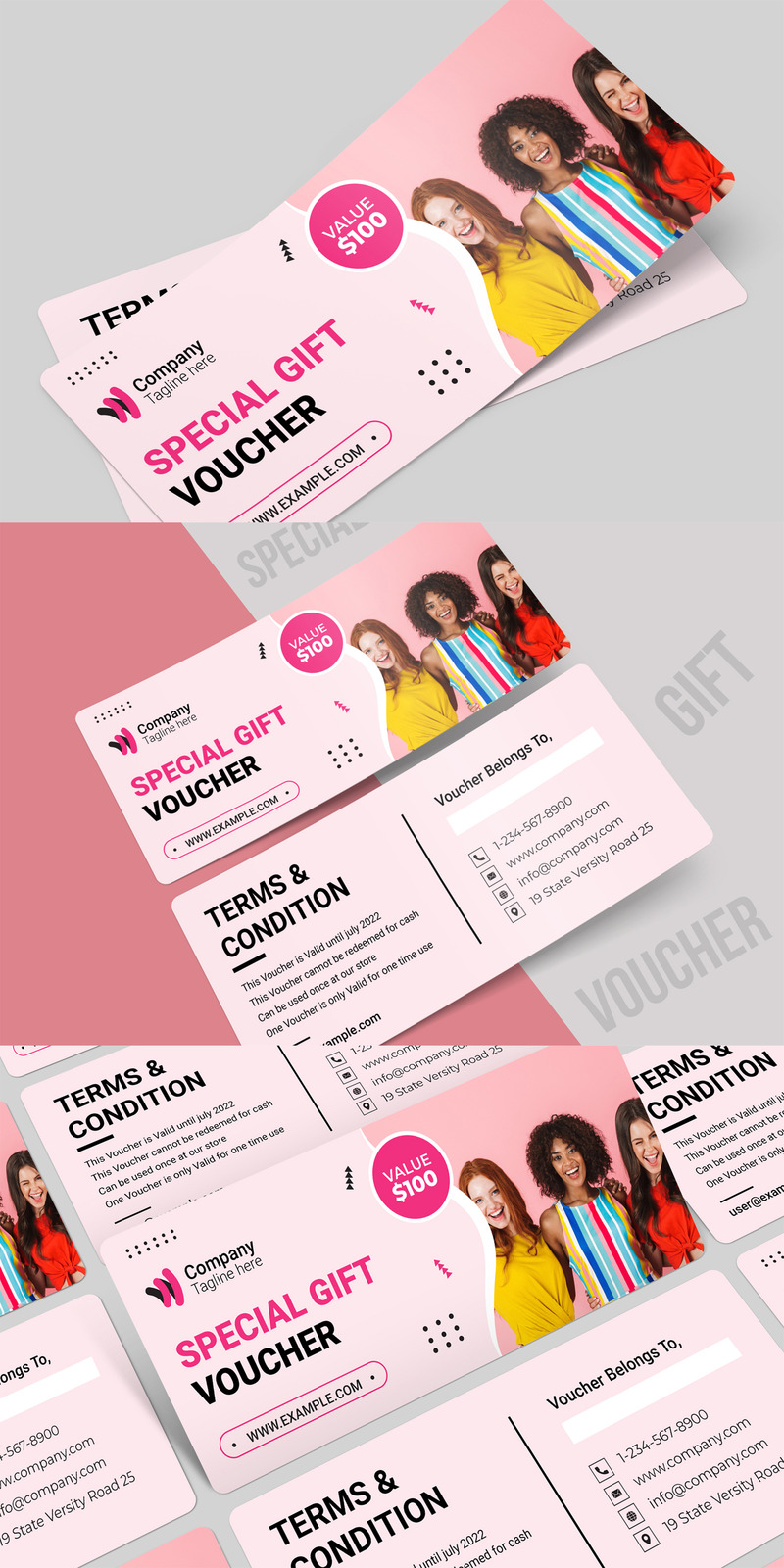 Abstract Gift Voucher Layout #378922 - TemplateMonster