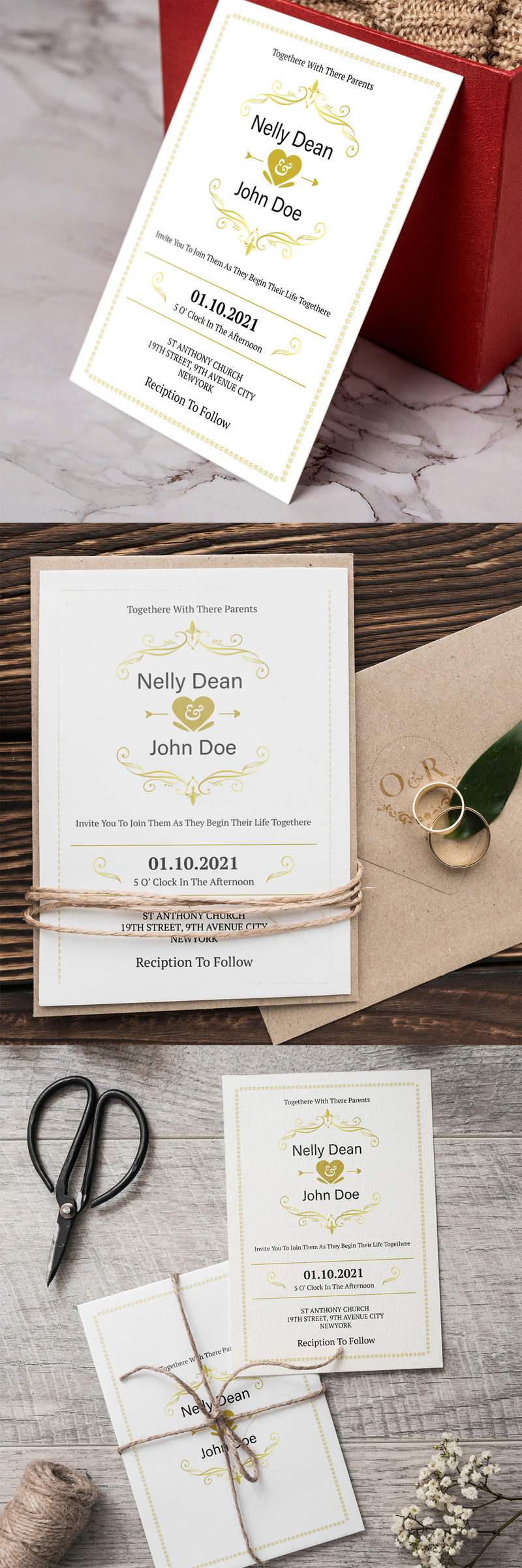 Creative Wedding Invitation template - TemplateMonster
