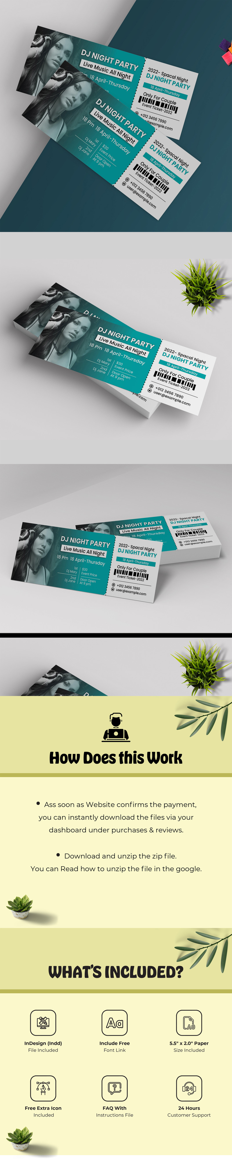 Party Even ticket Template Layout #374664 - TemplateMonster