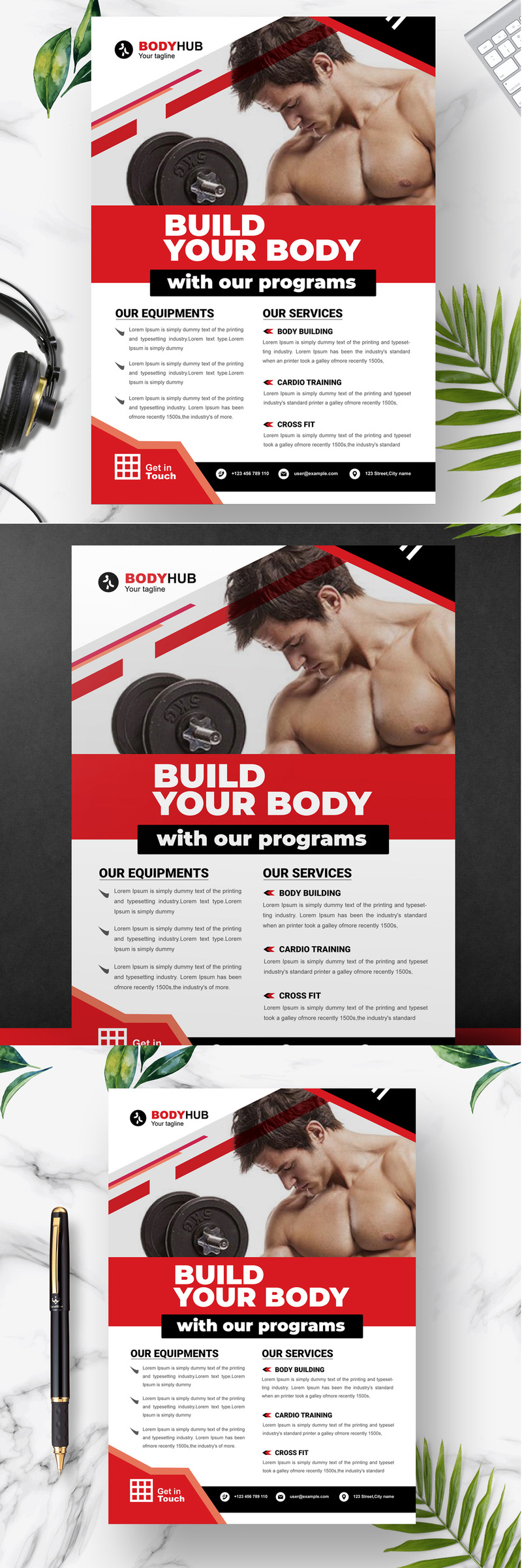 Fitness Health Flyers Template #373881 - TemplateMonster