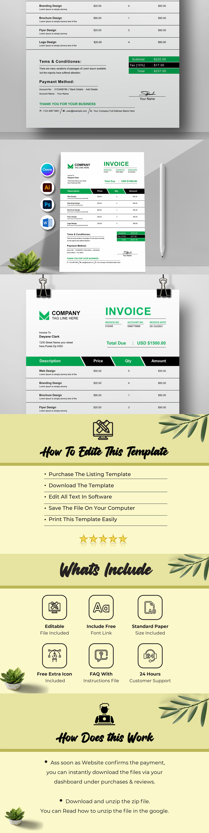 Plantilla de facturas creativas #377427 - TemplateMonster