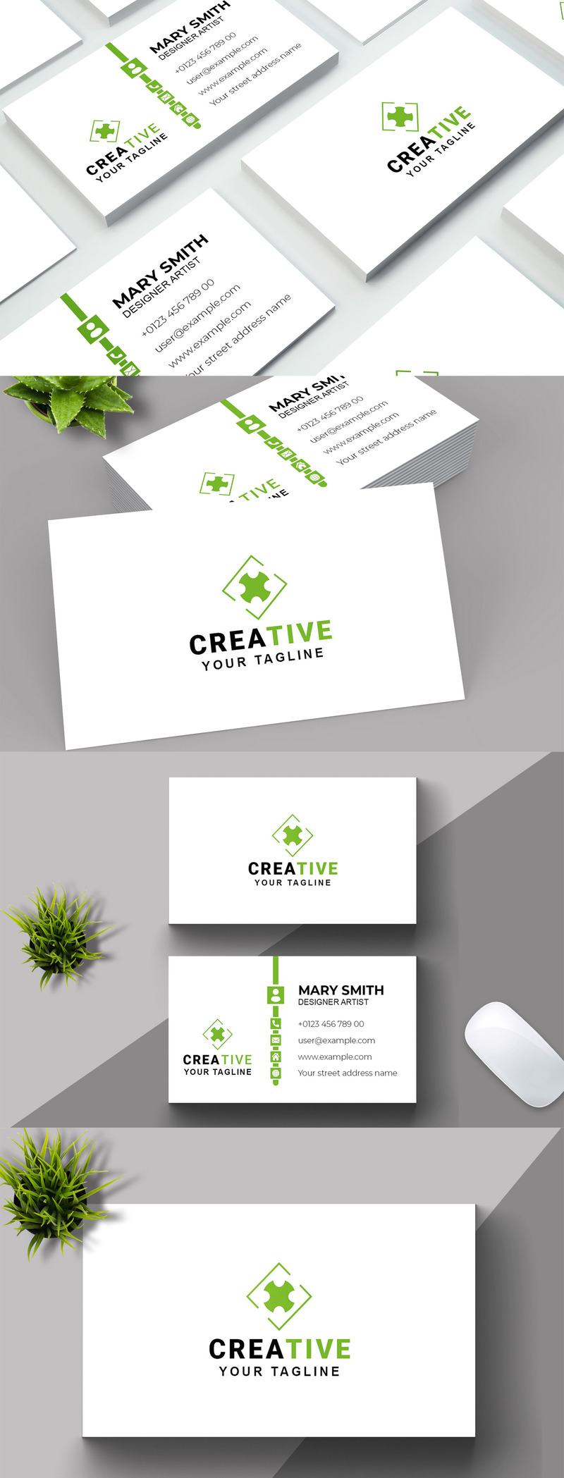 White Corporate Business Card #374939 - TemplateMonster