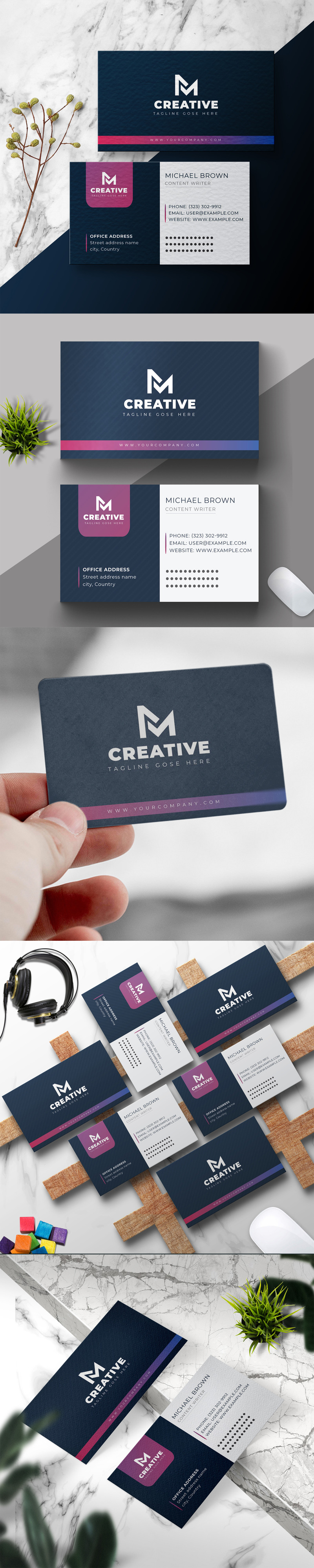 Corporate Blue Business Card Template Layout