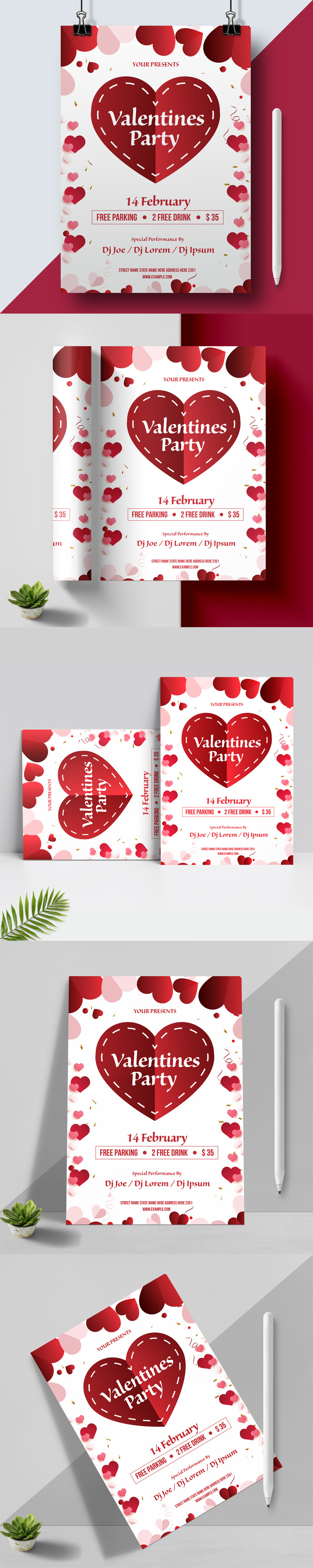 Valentines Day Flyer Template layout - TemplateMonster