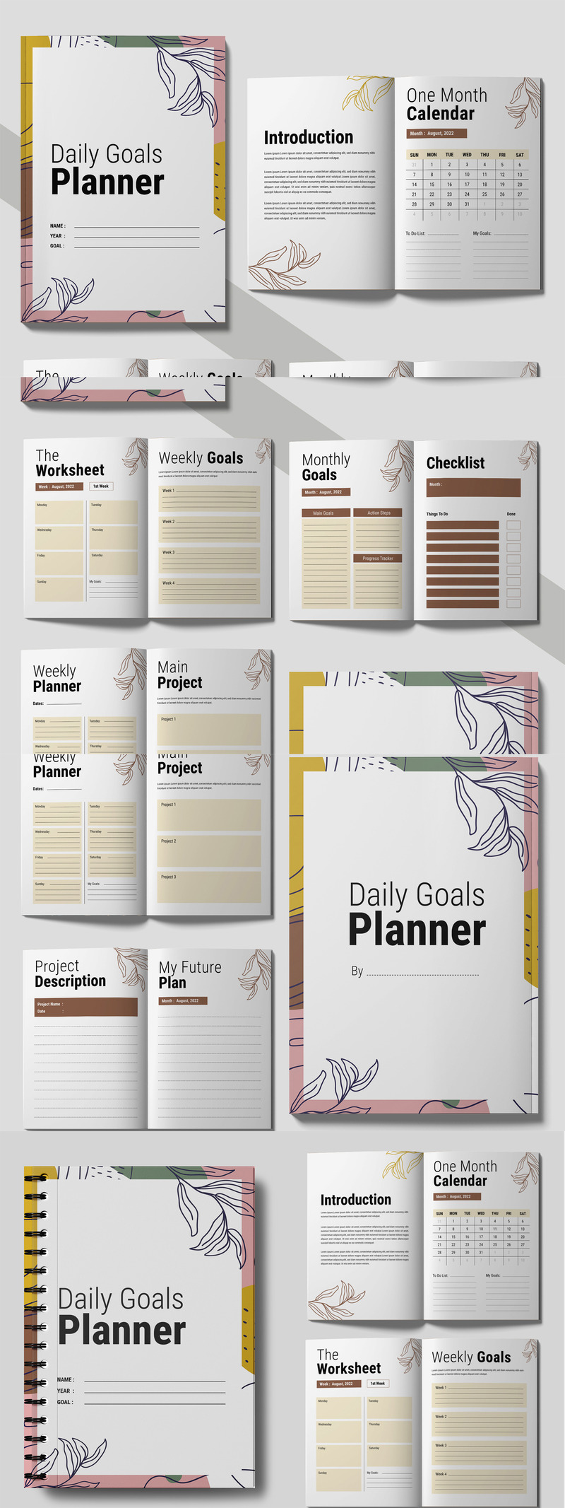 Goal Planner Calendar Template #379099 - TemplateMonster