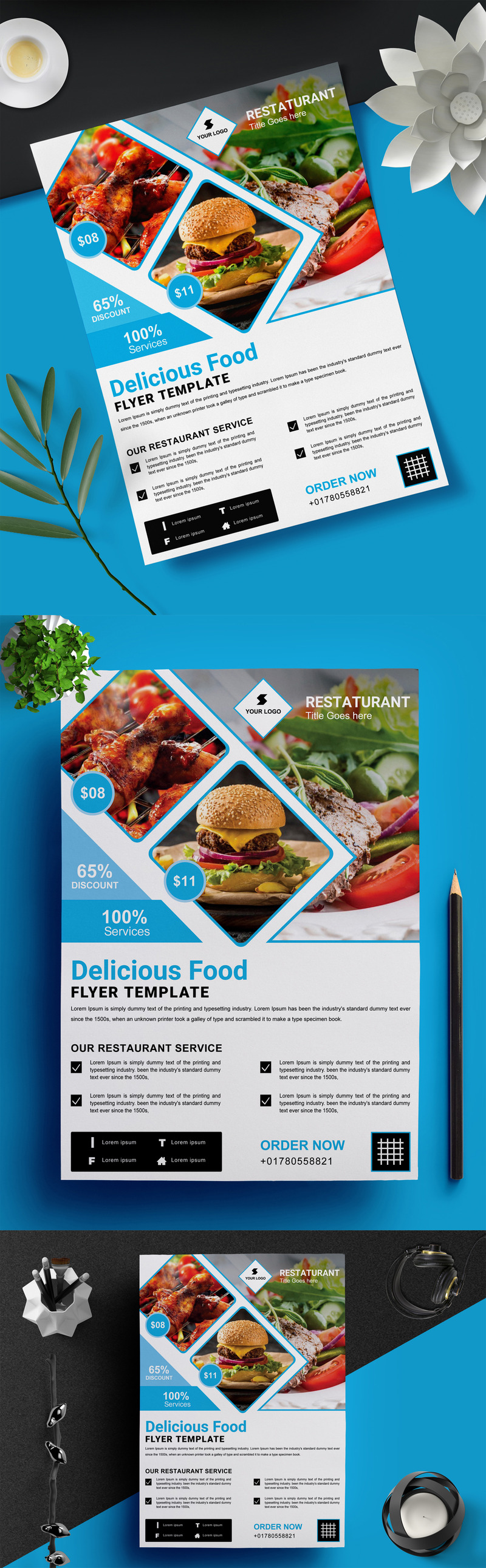 Food Menu Flyer Template Layout #373204 - TemplateMonster