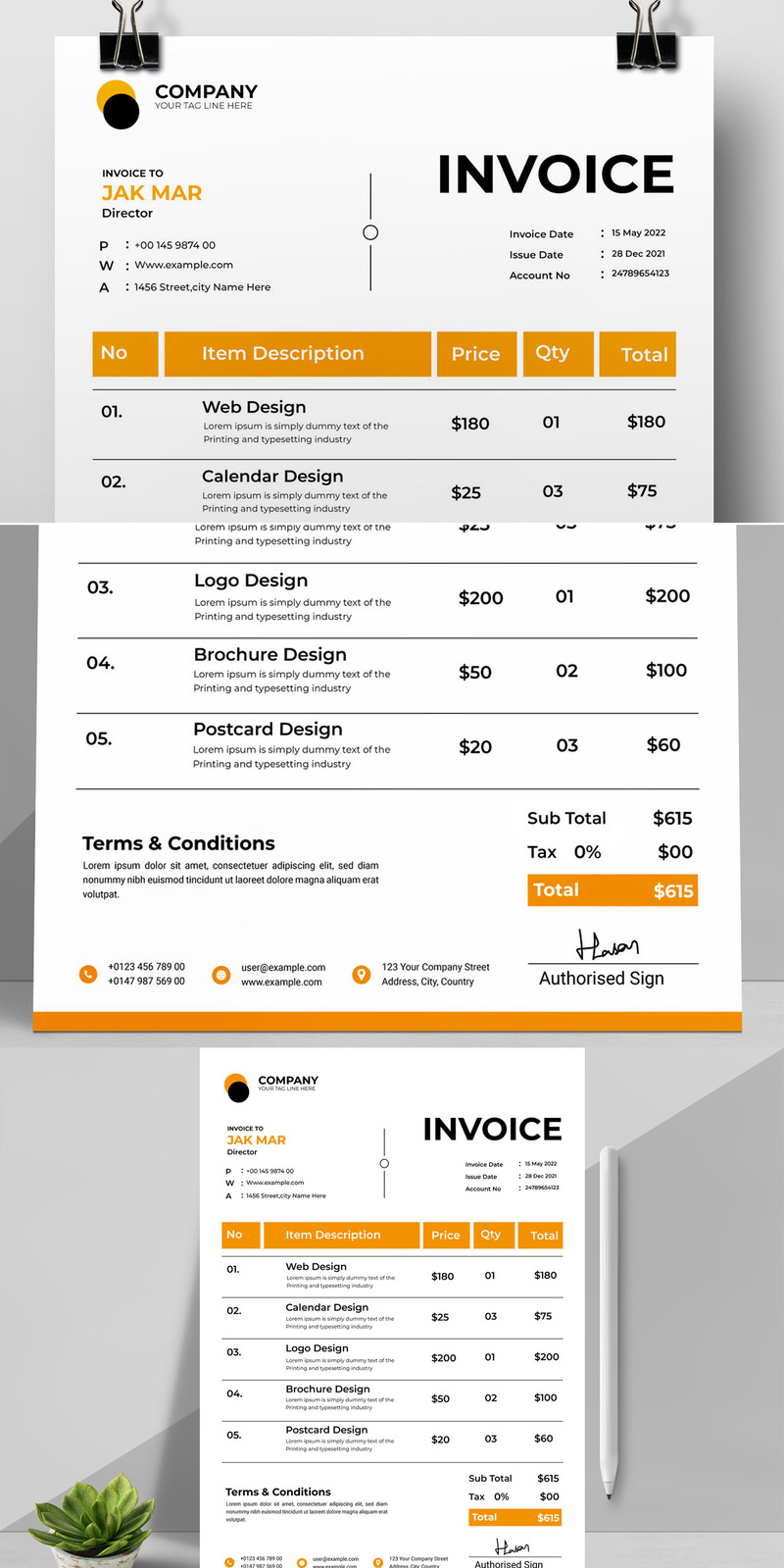 Invoice Design /Template Layout #377814 - TemplateMonster