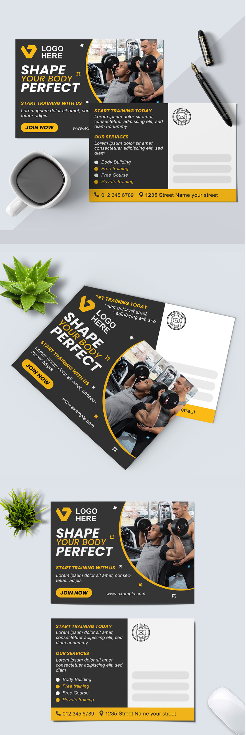 Cartão Postal Fitness e GYM #374247 - TemplateMonster