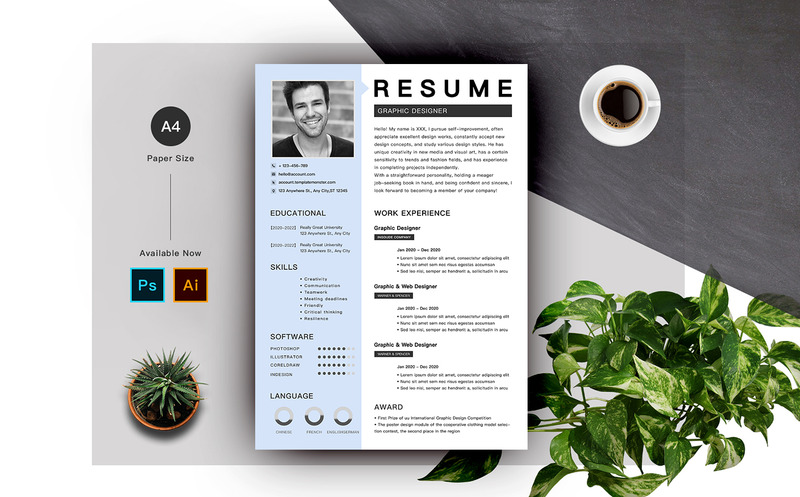Modern Minimalist Resume with Gradient Colors