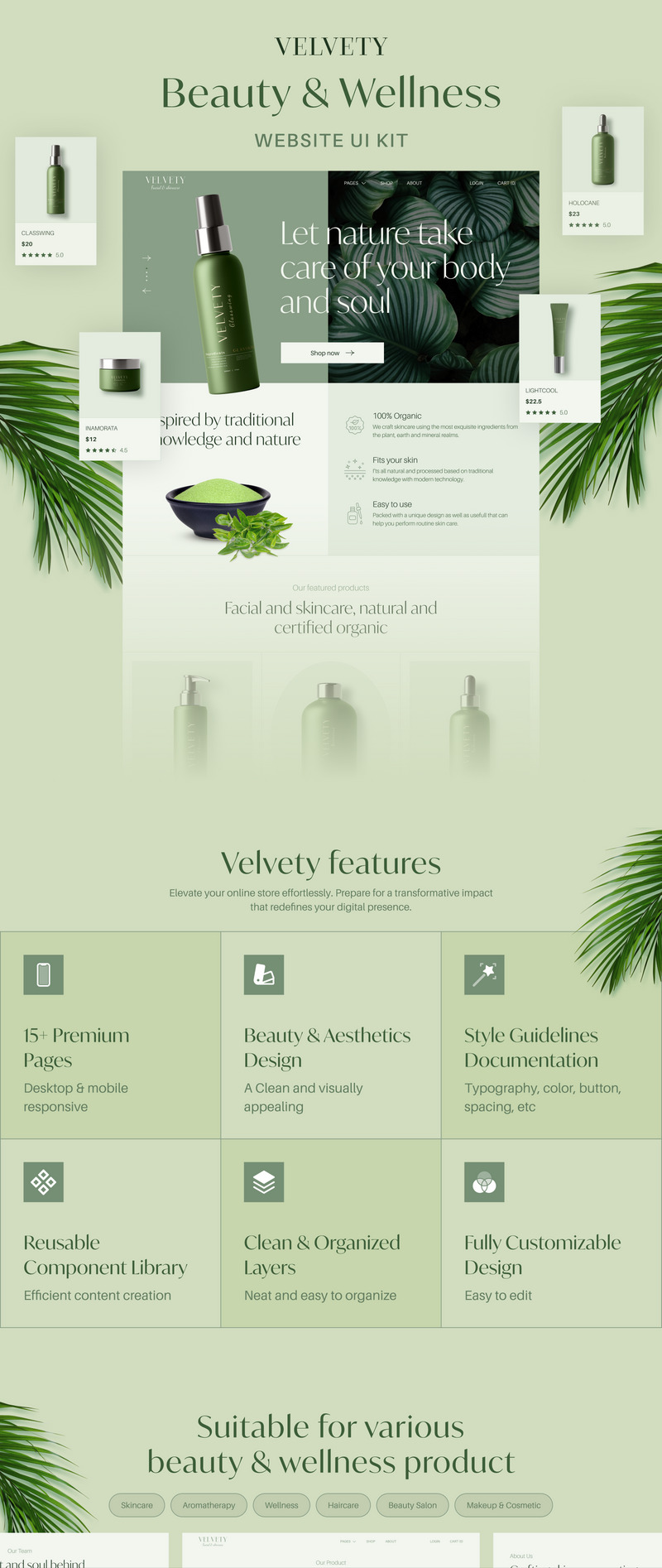 Velvety - Beauty & Wellness Website UI Kit