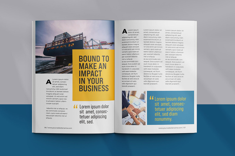 Business Magazine Layout Design #335890 - TemplateMonster