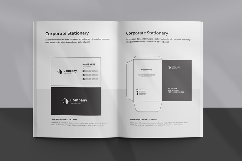 Brand Guideline Design and A4 Brand Manual Template
