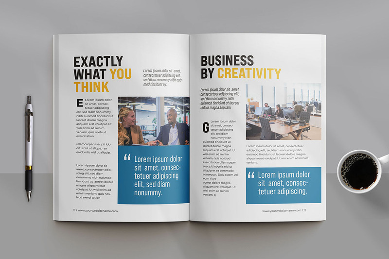 Modèle de mise en page de magazine d'entreprise.