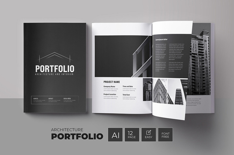 Portfolio Design and architecture portfolio with Black and White