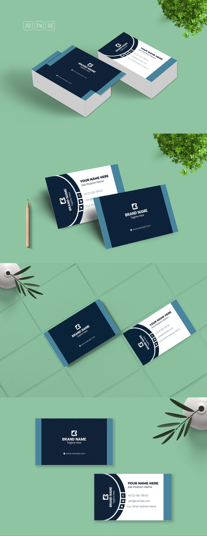 Business Card Template Layout Design - TemplateMonster