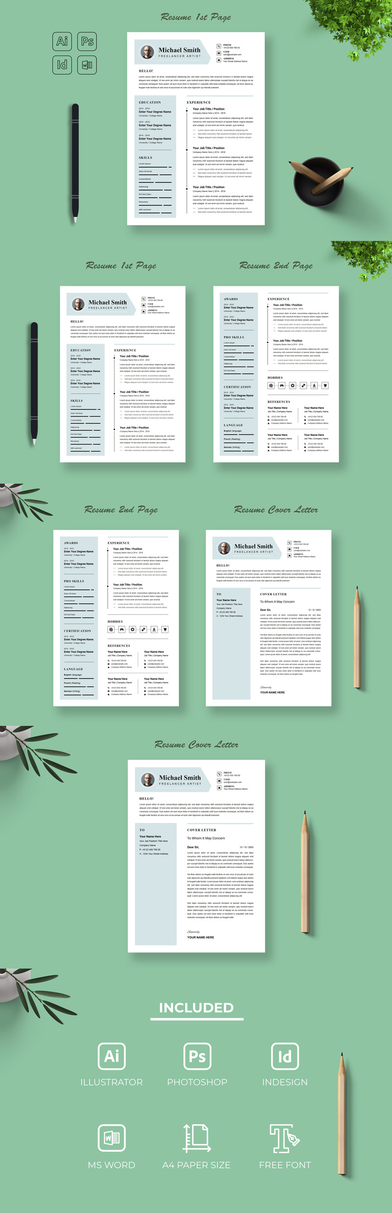 Creative Resume Design Layout #339851 - TemplateMonster