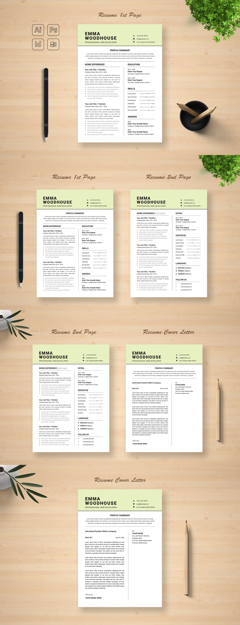 Professional Web Designer Resume CV Template Layout
