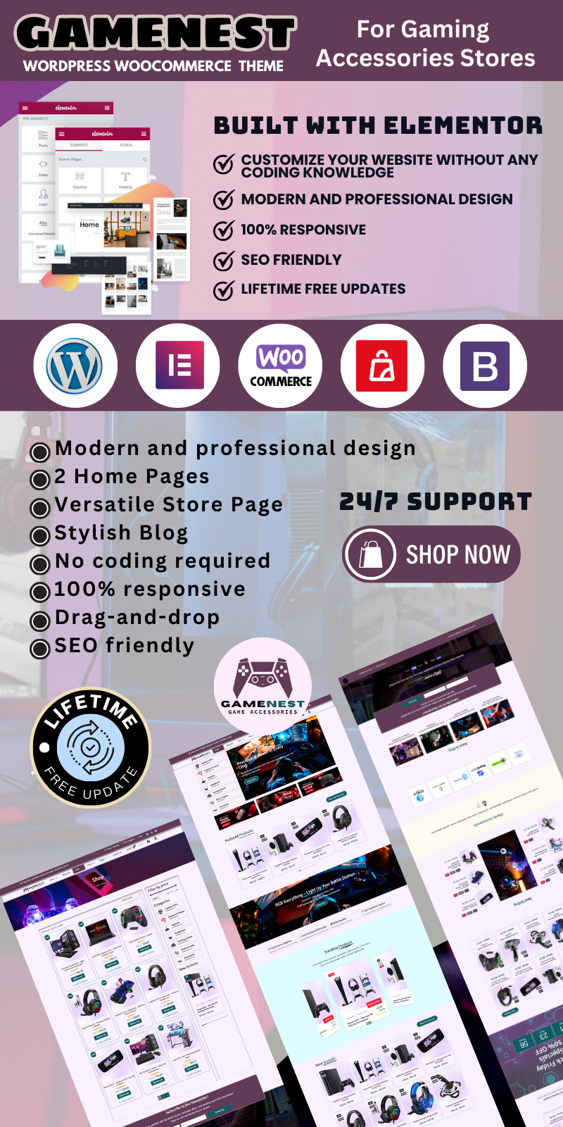 GameNest - Gaming Accessories Store WooCommerce Elementor Responsive Theme