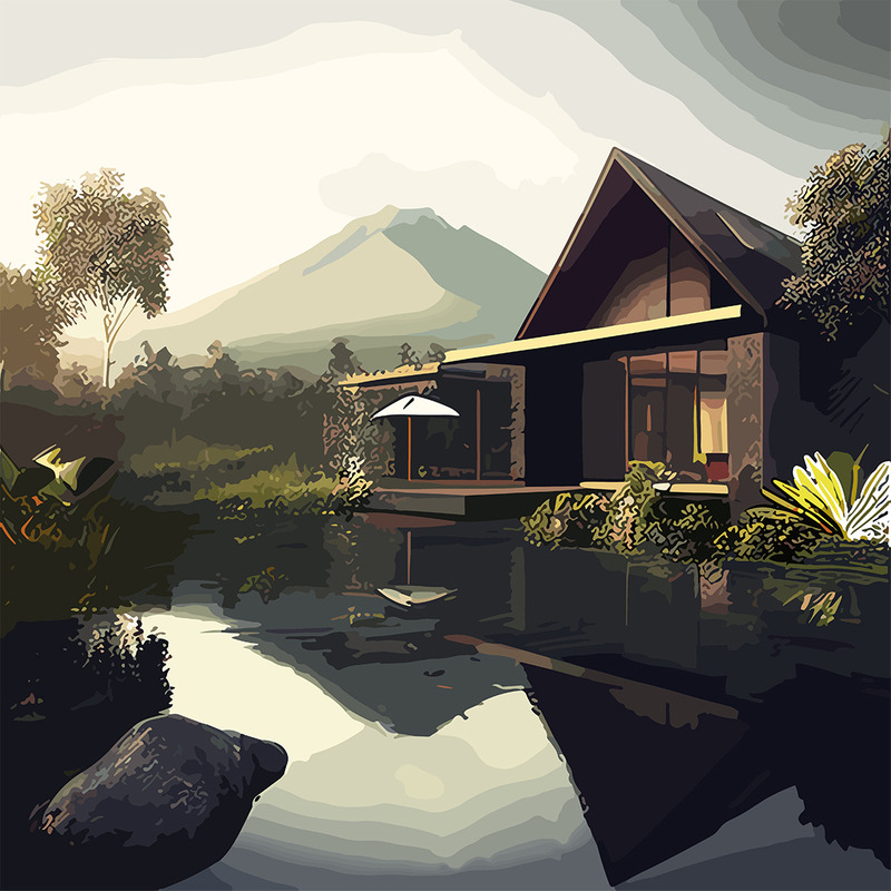 Simran Imagine Modern Small Bali Villa con piscina sobre Long ...