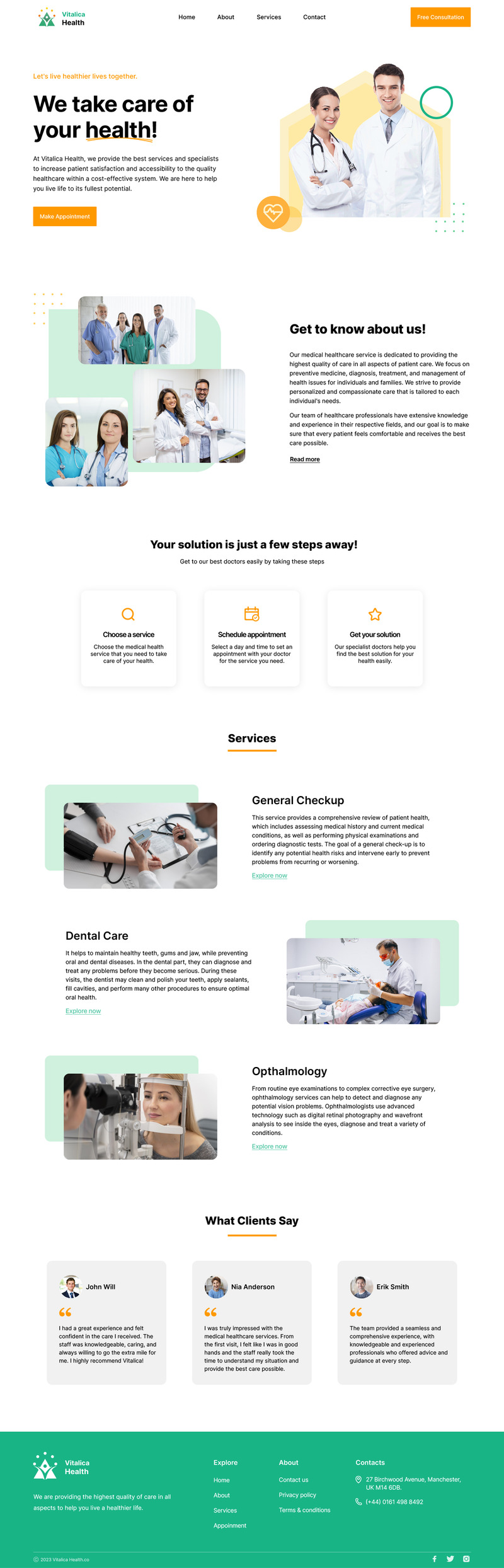 Medical Healthcare Landing Page UI Template - TemplateMonster