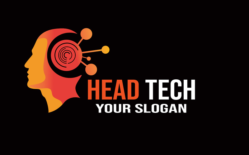 Head Tech logo, Head logo concept vector template