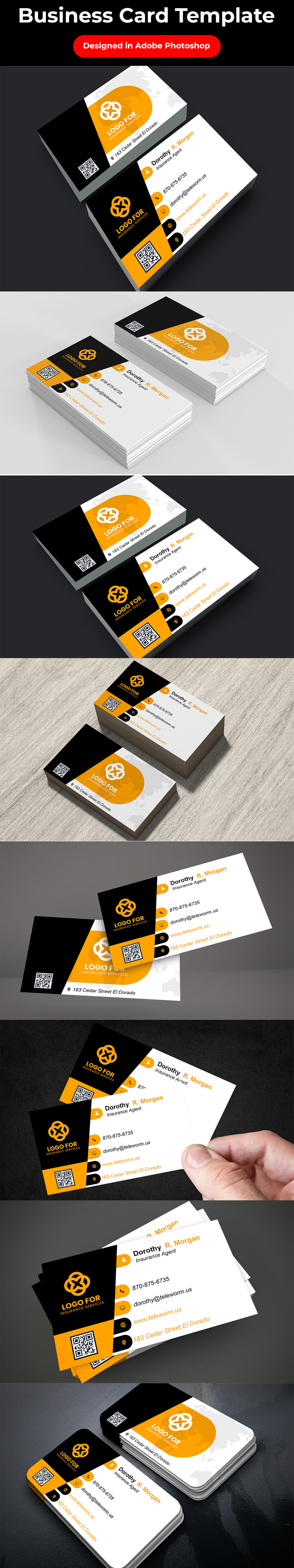 Business Card Template - E-card Template with Customizable Designs - 703