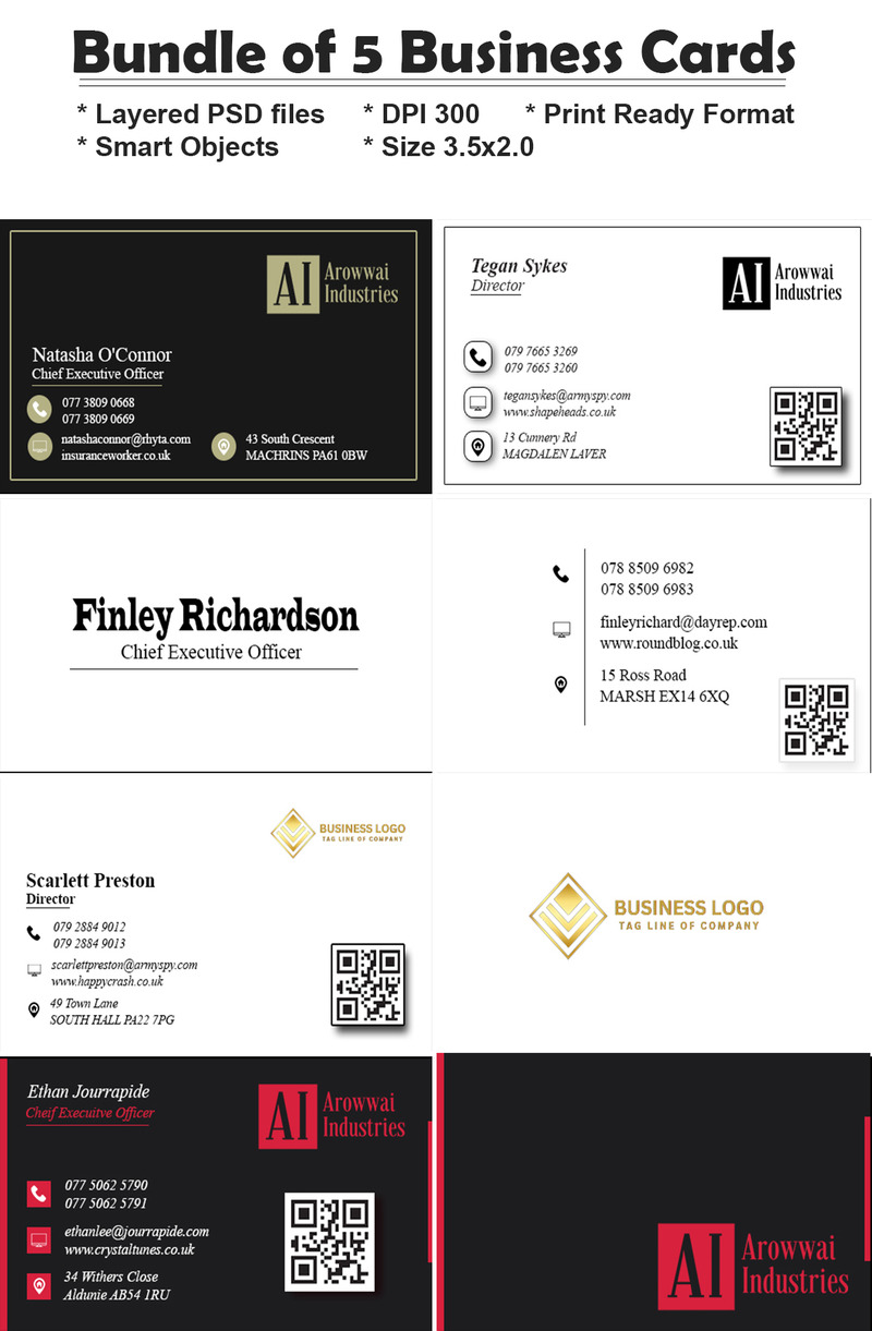 Bundle of Business Card Templates - Visiting Card Templates