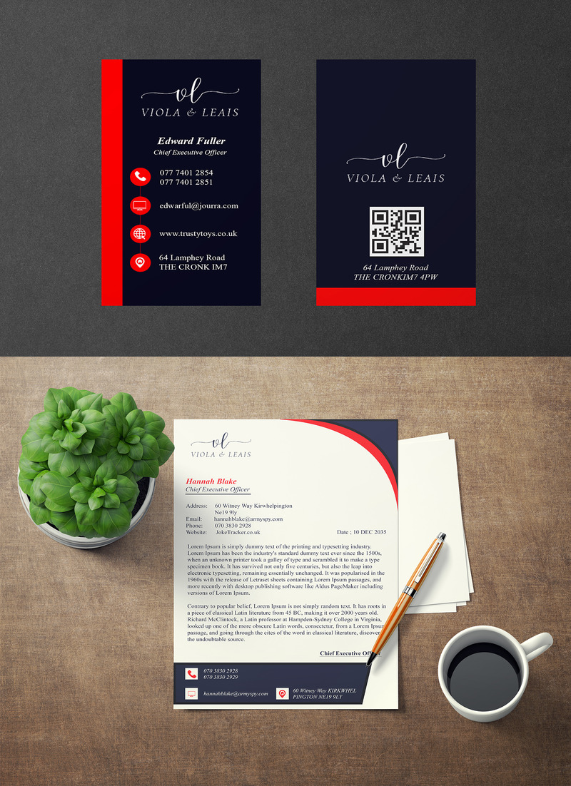 Corporate Business Card Template + Letter Head Template
