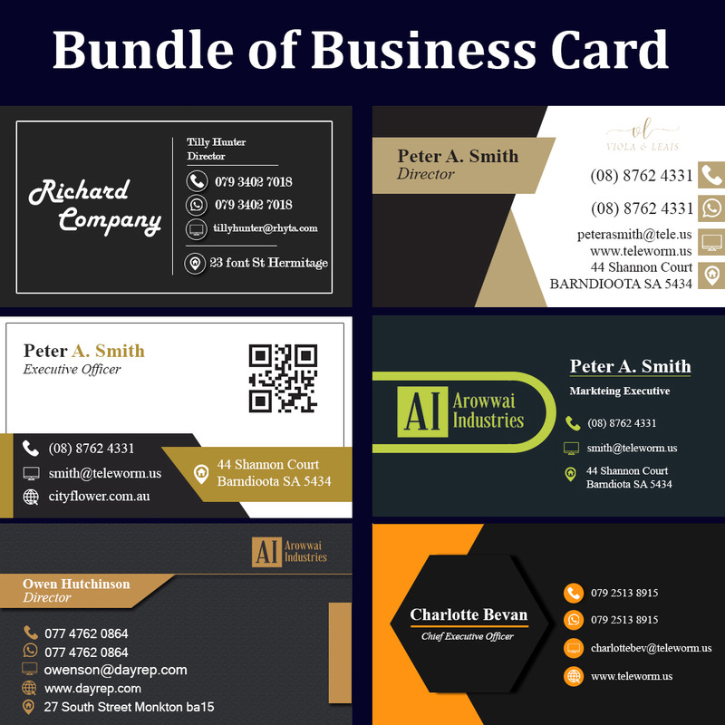 Bundle of 10 Visiting Card Templates - Business Card Templates