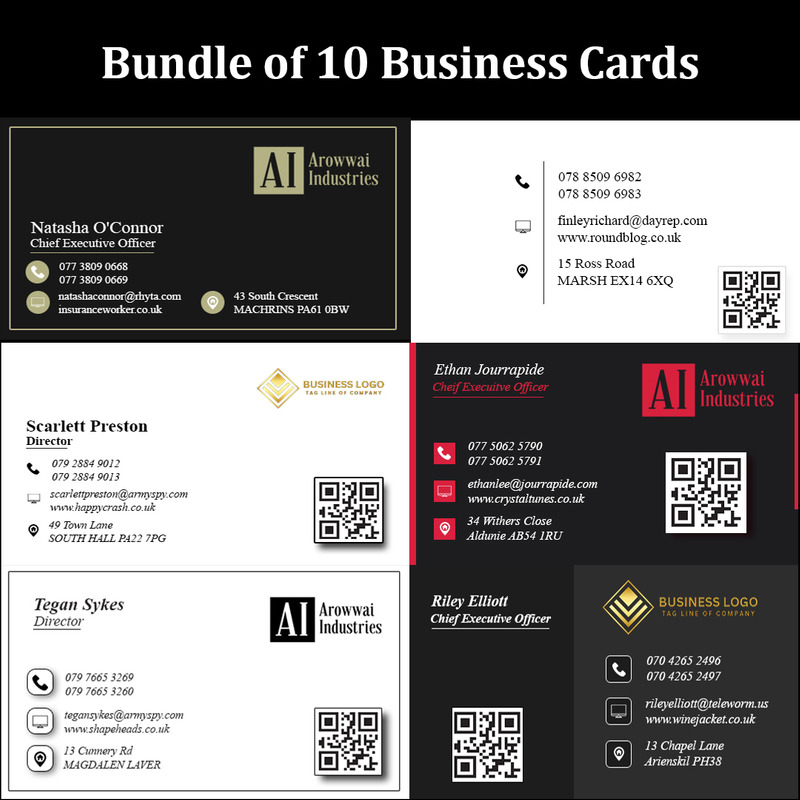 Bundle of 10 Business Card Templates - Visiting Cards Bundle