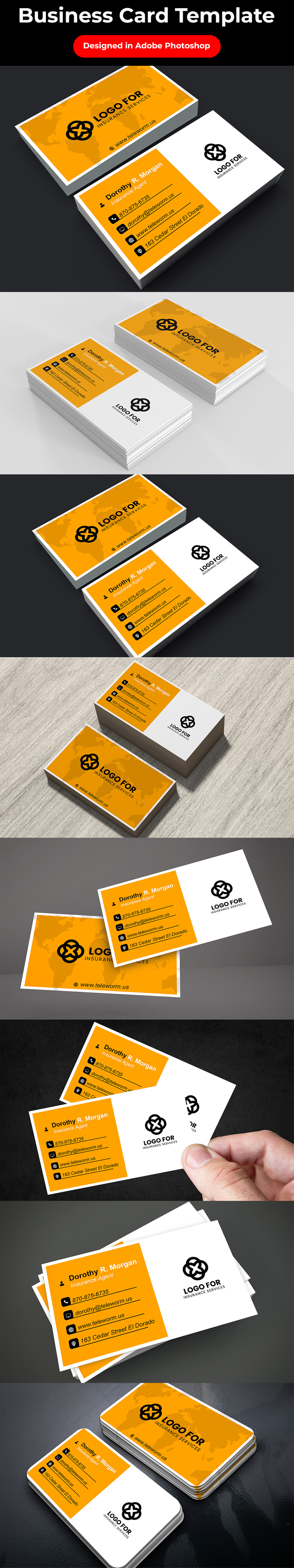 Business Card Template - E-card Template with Customizable Designs - 709