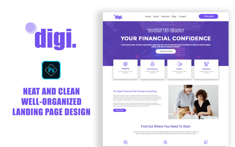 Digi, Soluciones TI, Negocios y servicios Landing Page Multipropósito
