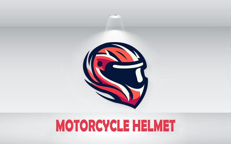 Motorcycle Helmet Modern Logo Template Vector File