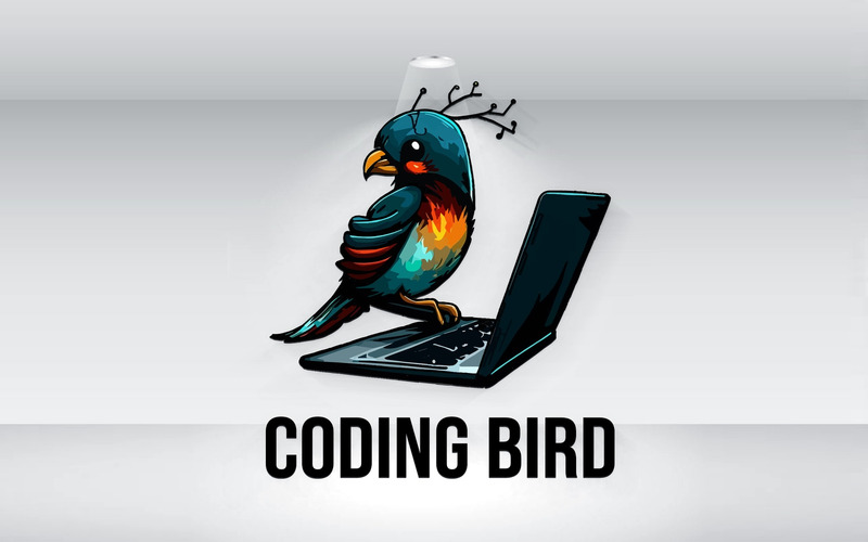 Coding Bird Logo Template For Programming And IT Business Vector File