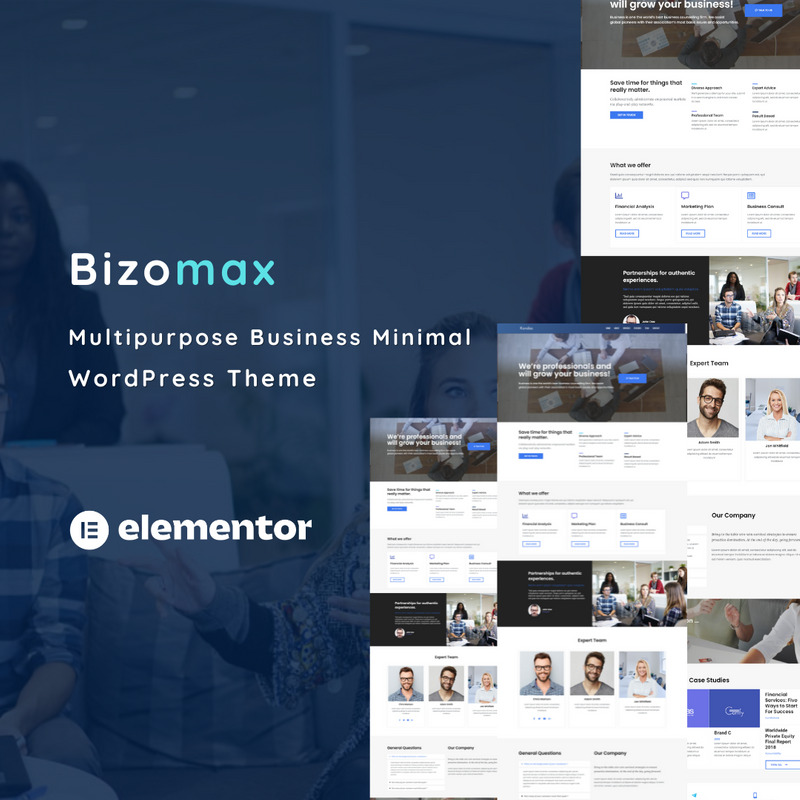 Bizmax - Tema multipropósito de WordPress para negocios de una página