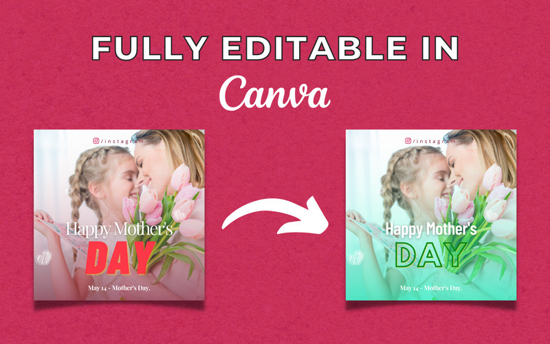 30 Premium Mother's Day Canva Templates For Social Media
