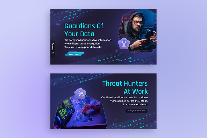 Cybersecurity Facebook Banner Templates - TemplateMonster