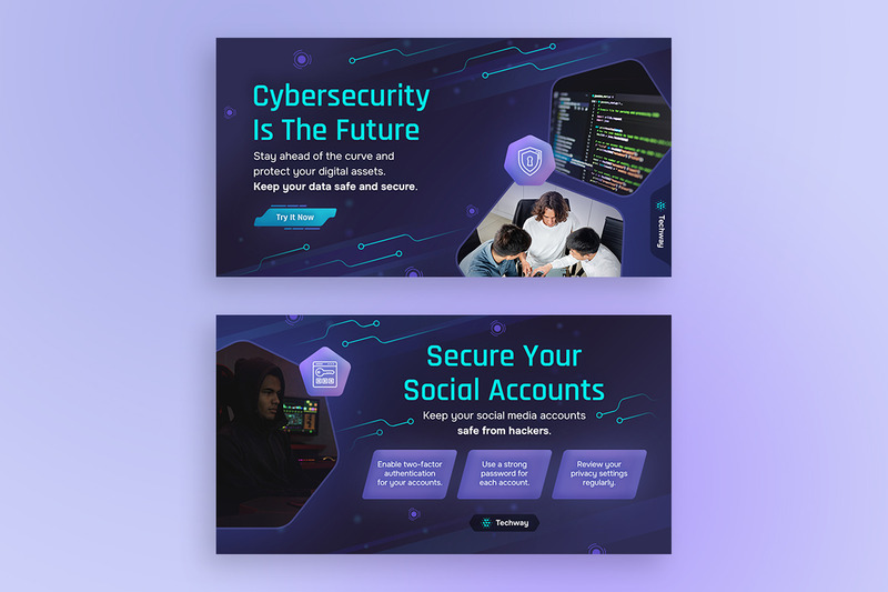 Cybersecurity Facebook Banner Templates - TemplateMonster