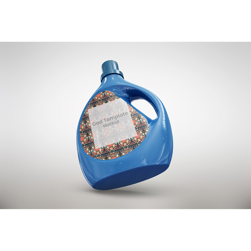 Blue Detergent Packaging Mockup #370223 - TemplateMonster