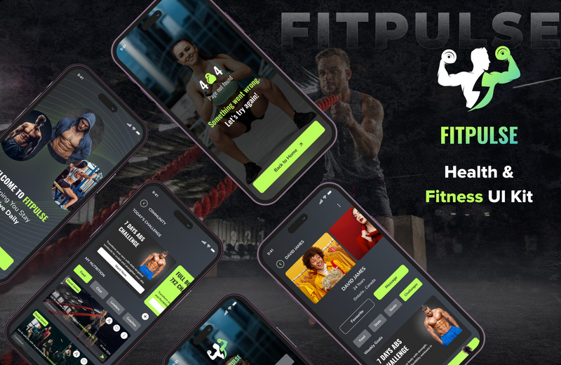 FITPULSE: Fitness App Figma UI Kit #451564 - TemplateMonster