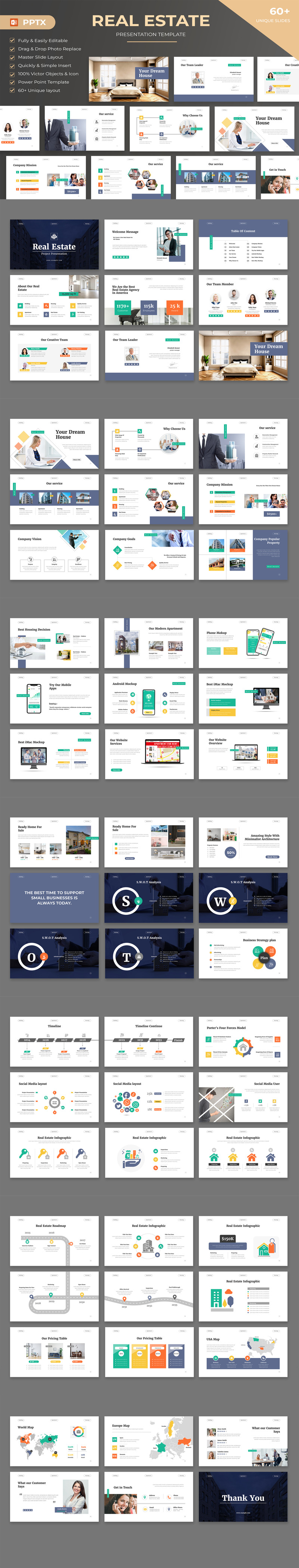 Creative Real Estate Presentation Template Layout