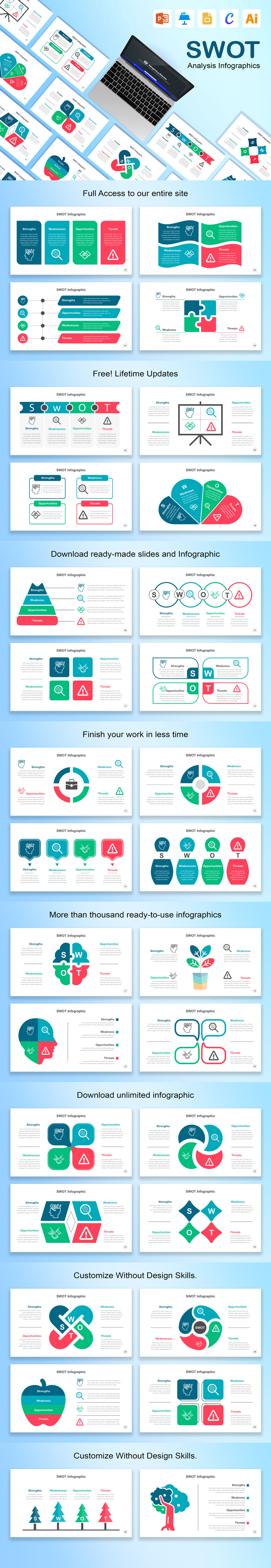 SWOT Analysis Infographics Template #371614 - TemplateMonster